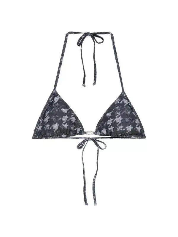 DIESEL Houndstooth Bikini Top - Black