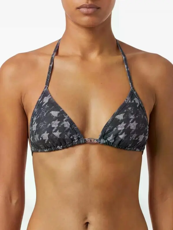 DIESEL® Houndstooth Bikini Top - Black