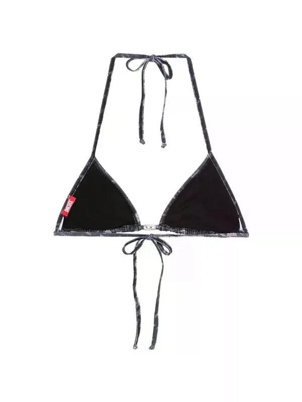 DIESEL® Houndstooth Bikini Top - Black