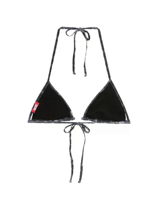 DIESEL® Houndstooth Bikini Top - Grey