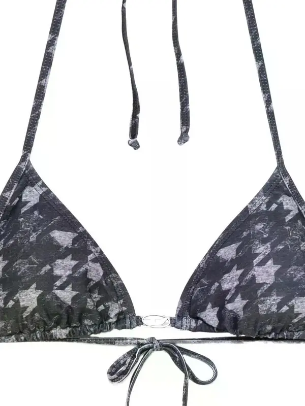 DIESEL® Houndstooth Bikini Top - Grey