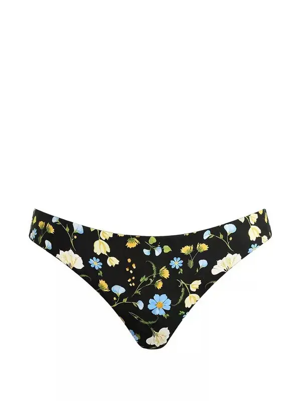 Seafolly Floral Print Bikini Bottom - Black