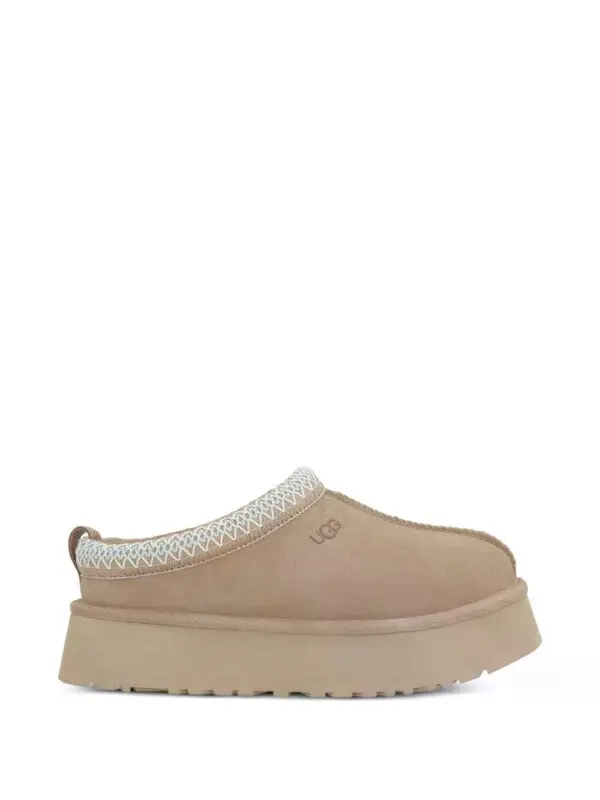 UGG Embroidered-trim Suede Mules - Neutrals