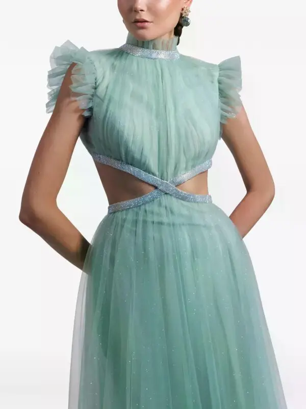 GEMY MAALOUF Cut-out Ruffled Maxi Dress