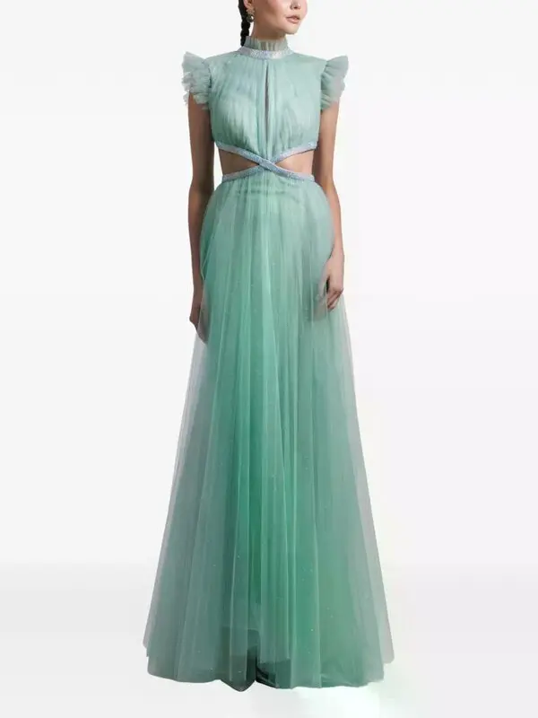 GEMY MAALOUF Cut-out Ruffled Maxi Dress