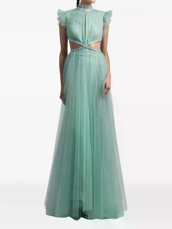 GEMY MAALOUF Cut-out Ruffled Maxi Dress