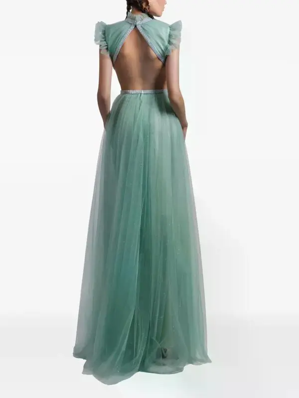 GEMY MAALOUF Cut-out Ruffled Maxi Dress