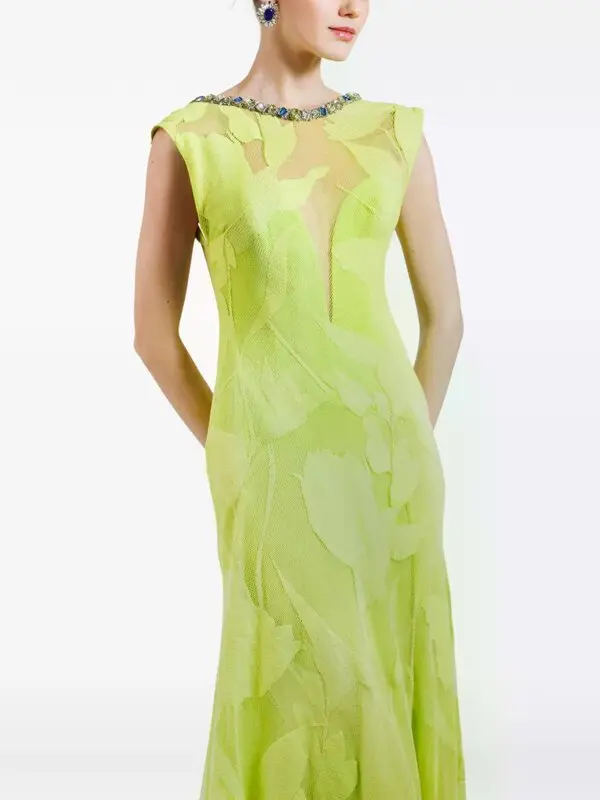 GEMY MAALOUF Patterned Lace Maxi Dress