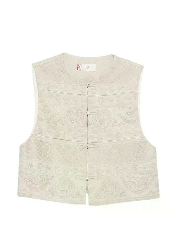 HUI MILANO Patterned Buttoned Waistcoat