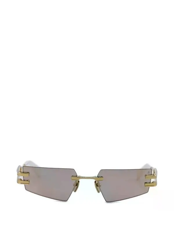 Balmain Logo-detail Rimless Sunglasses - Gold