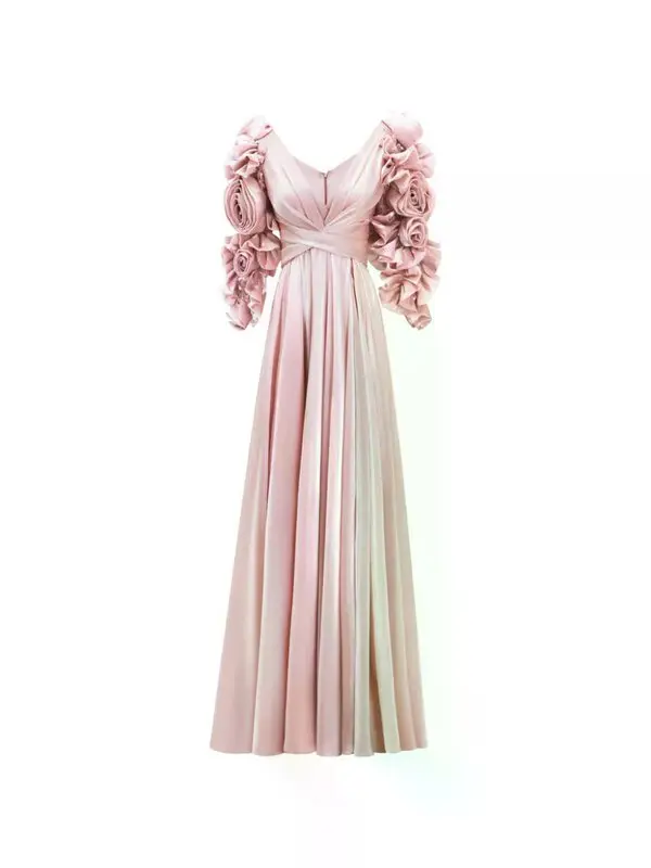 GEMY MAALOUF Floral Flared Maxi Dress