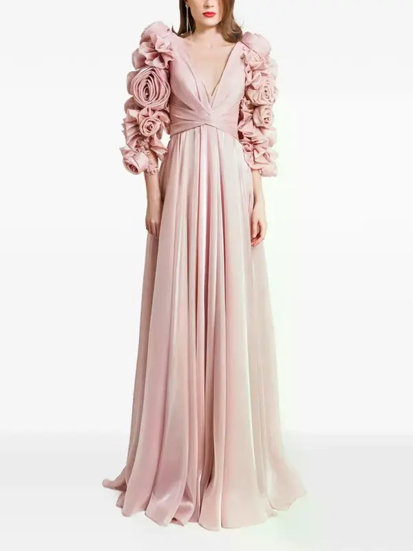 GEMY MAALOUF Floral Flared Maxi Dress