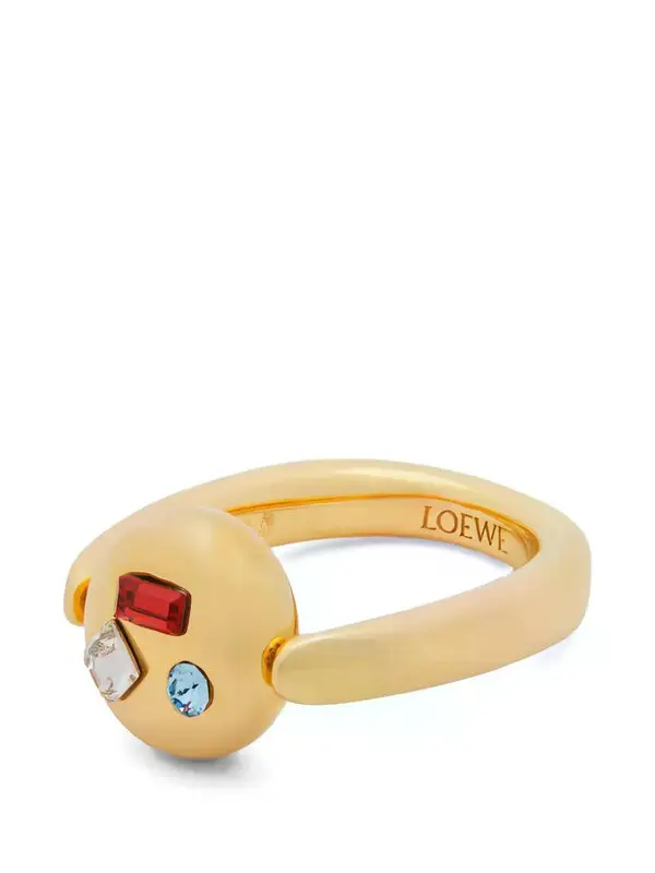 Loewe Crystal-embellished Fashion Ring - Gold