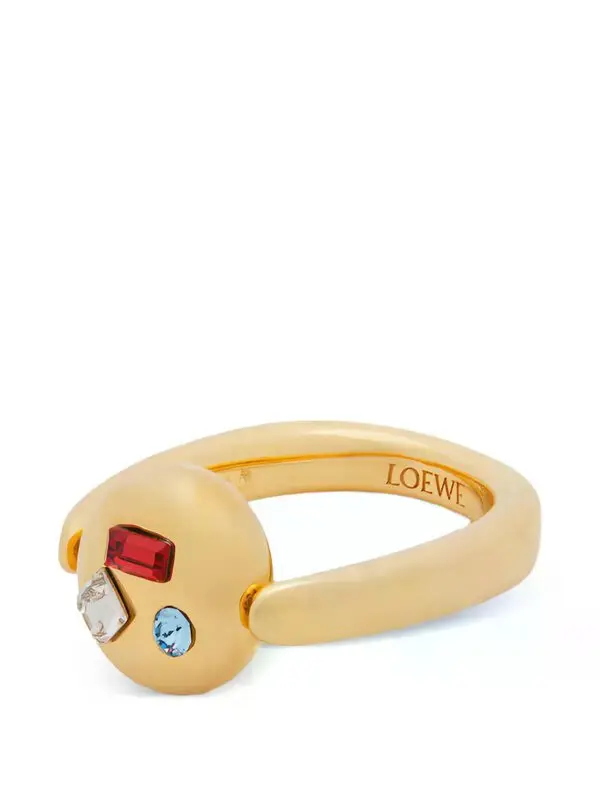Loewe Crystal-embellished Fashion Ring - Gold