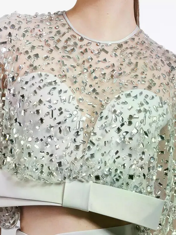 GEMY MAALOUF Beaded Split Maxi Dress