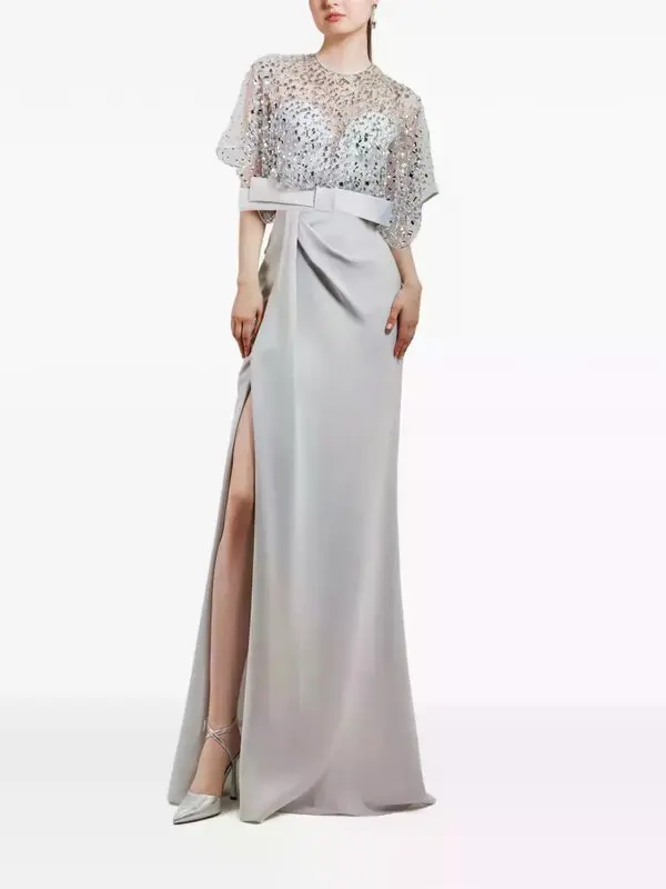 GEMY MAALOUF Beaded Split Maxi Dress