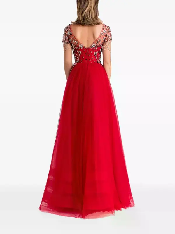GEMY MAALOUF Beaded Corset Maxi Dress