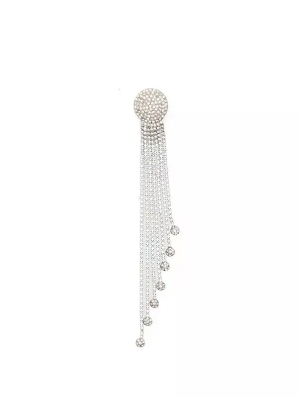 Alessandra Rich Fringes Drop Earrings - Silver