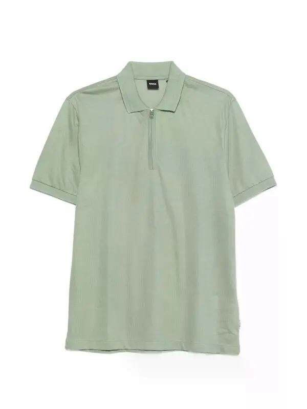 BOSS Zip Polo Shirt - Green