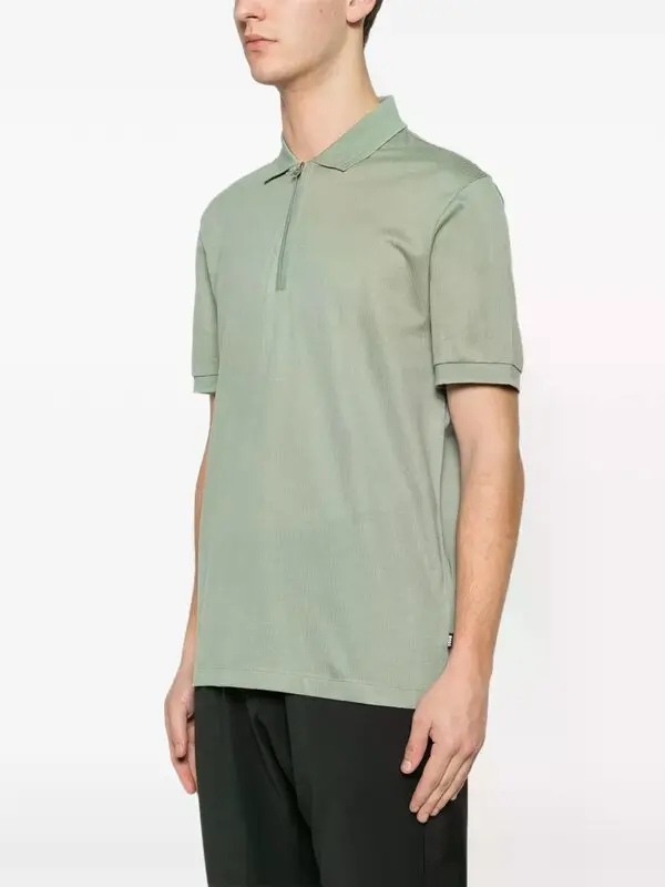 BOSS Zip Polo Shirt - Green