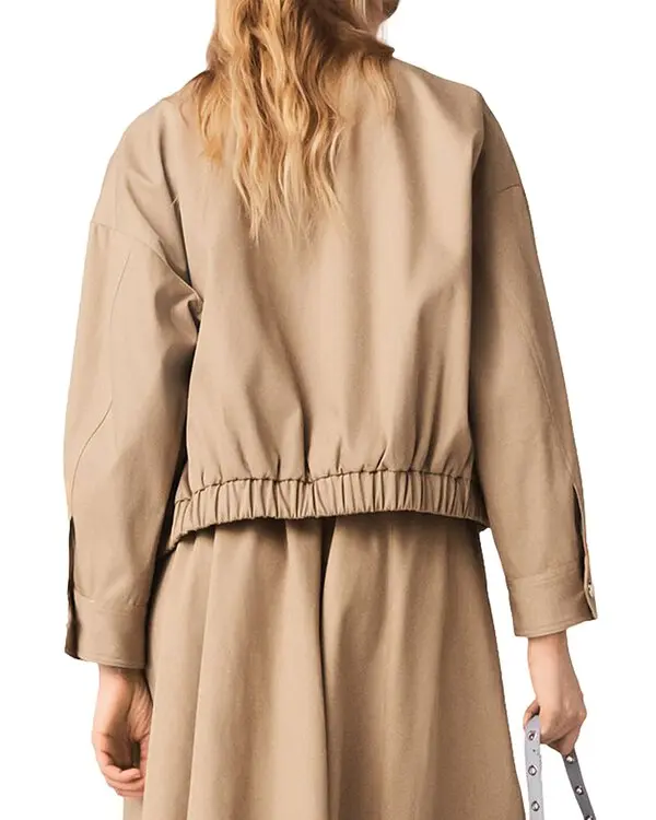Maje Cotton Bomber Jacket - Mastic Beige