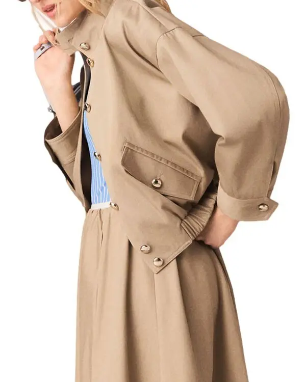 Maje Cotton Bomber Jacket - Mastic Beige