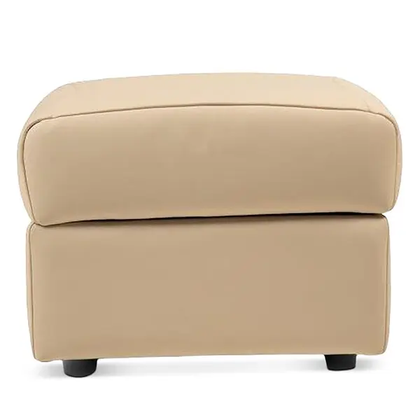 GIUSEPPE NICOLETTI Noto Leather Ottoman - Bull - Bianco Latte