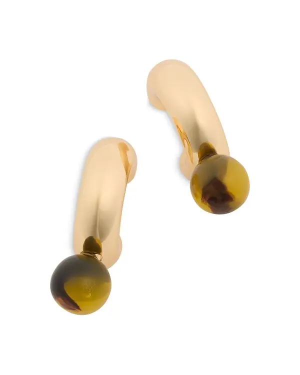 Aqua Hanging Beaded Earrings - Gold