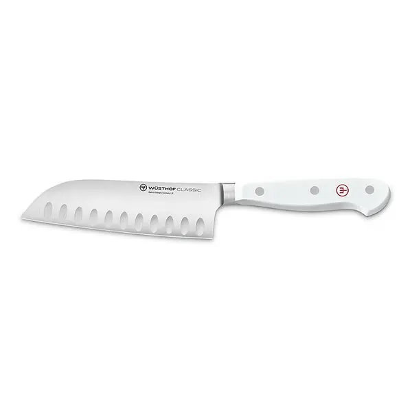 WUSTHOF 5 Hollow Edge Santoku Knife - White