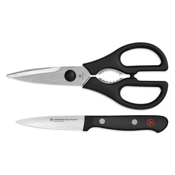 WUSTHOF Kitchen Shears & Paring Knife Set - Black
