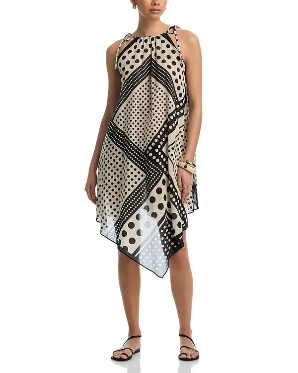 Echo Dots Of Tulum Dress Swim Cover-up - Black