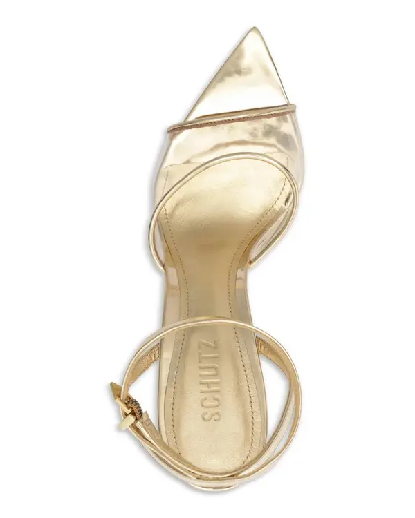 Schutz Elodie Vinyl Wedge Sandals - Platinum
