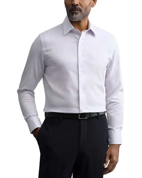 Bloomingdale'S Slim Fit Stretch Dress Shirt Exclusive - White/ Purple