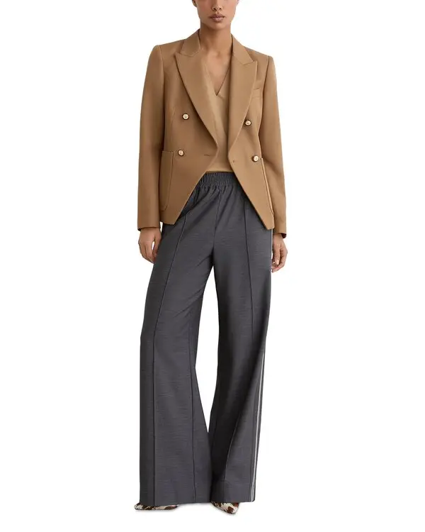 REISS Gigi Double Breasted Blazer - Camel