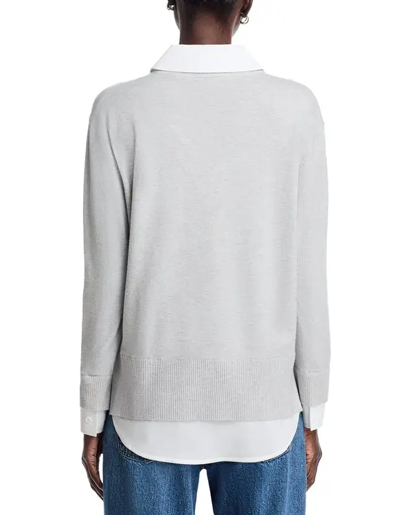 SIONI Collared Layered Sweater