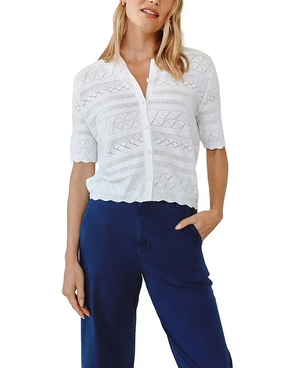 Bella Dahl Short Sleeve Button-down Sweater