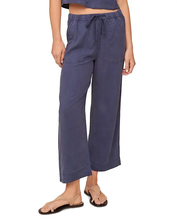 Bella Dahl Easy Pocket Wide Leg Cropped Pants - Midnight Surf