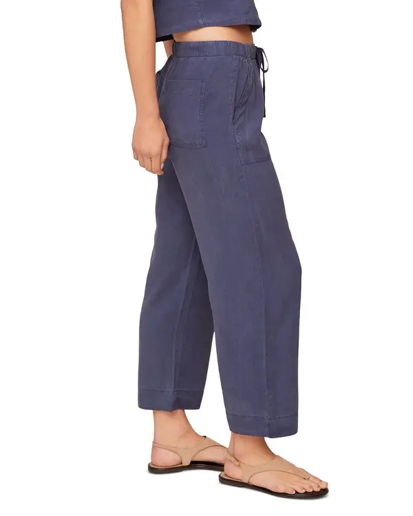 Bella Dahl Easy Pocket Wide Leg Cropped Pants - Midnight Surf