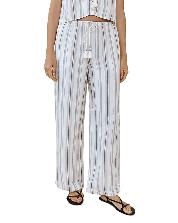 Bella Dahl Striped Tassel Drawstring Beach Pants