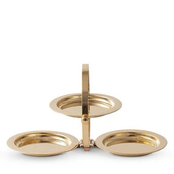 LULU POWERS Folding Three-plate Server - Brass