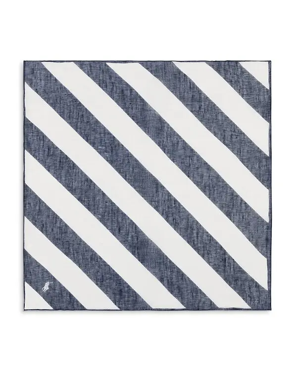 Polo Ralph Lauren Rugby Stripe Square Linen Scarf - Cream/navy