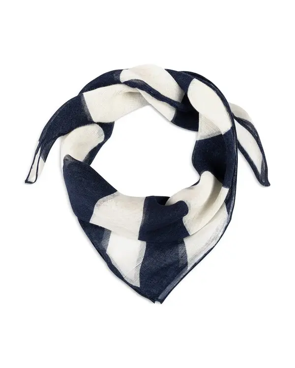 Polo Ralph Lauren Rugby Stripe Square Linen Scarf - Cream/navy