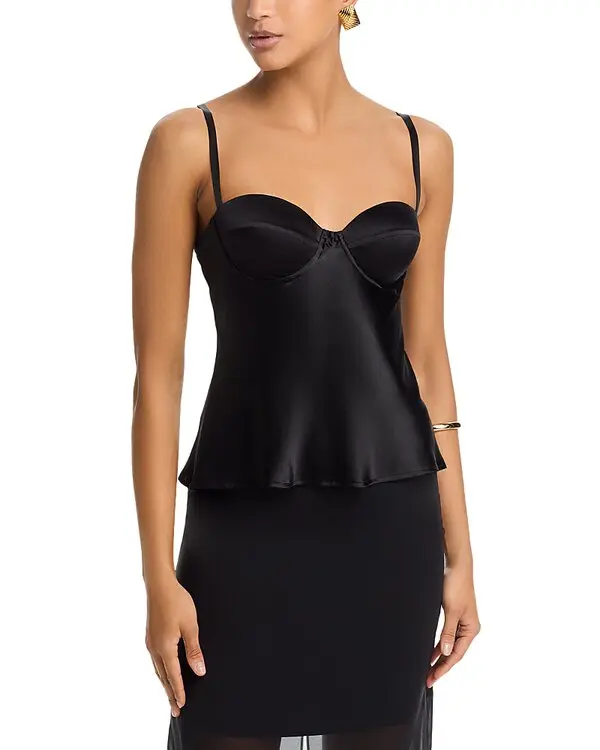 L'Agence Orlina Silk Camisole - Black