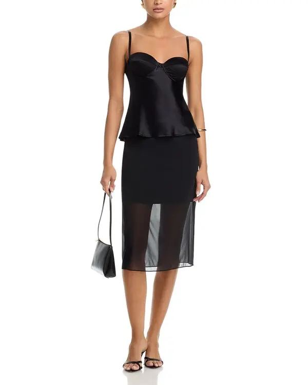 L'Agence Orlina Silk Camisole - Black