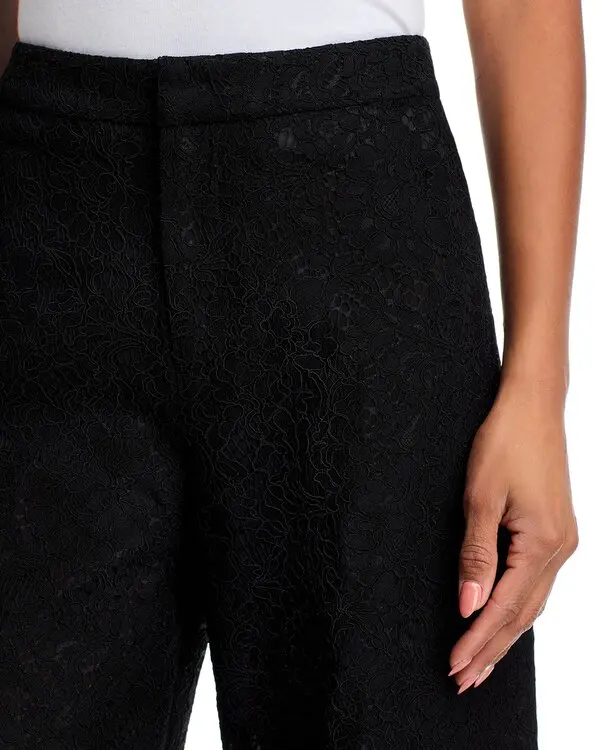 L'Agence Livvy Lace Straight Leg Pants - Black