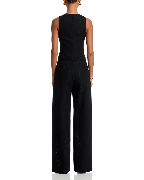 L'Agence Livvy Lace Straight Leg Pants - Black