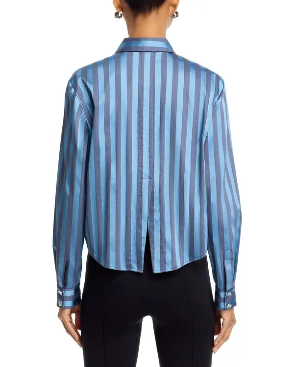 L'Agence Cosette Crop Shirt - Blue Multi