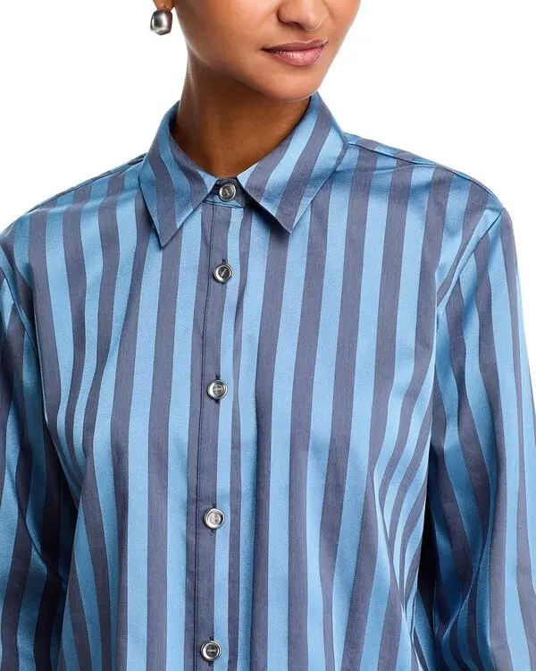 L'Agence Cosette Crop Shirt - Blue Multi