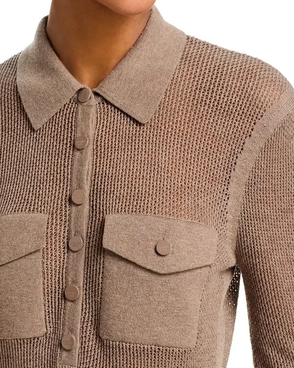 L'Agence Carine Pointelle Collared Sweater