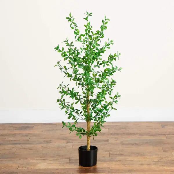 NEARLY NATURAL 4' Artificial Shady Lady Black Olive Tree